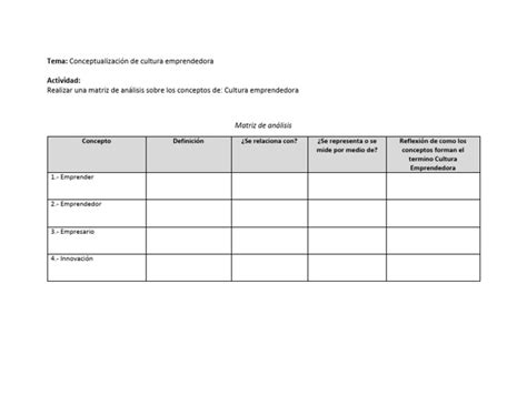 Matriz De Conceptos Pdf Crecimiento Personal Y Profesional Negocios