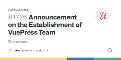 Announcement On The Establishment Of VuePress Team Issue Vuejs Vuepress GitHub