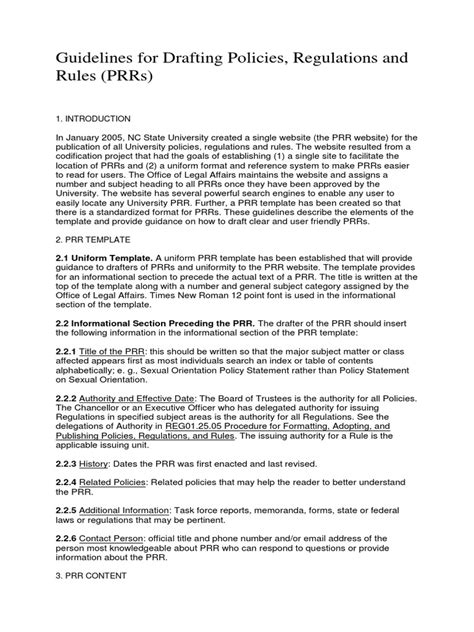 Guidelines For Drafting Policies Pdf University And College