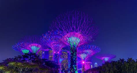 Garden Rhapsody Colorful Light Show At The Supertree Grove Gardens By