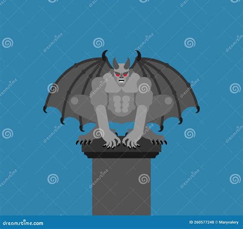 Gargoyle Isolated Stone Demonic Character Monster Stock Vector Illustration Of Ancient