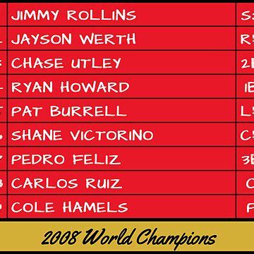 2008 Philadelphia Phillies World Series Lineup Sticker For Sale By