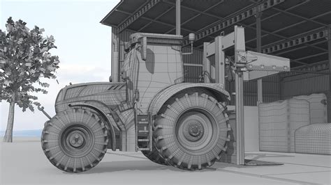 Silage Barn With Tractor Model Turbosquid 2279047