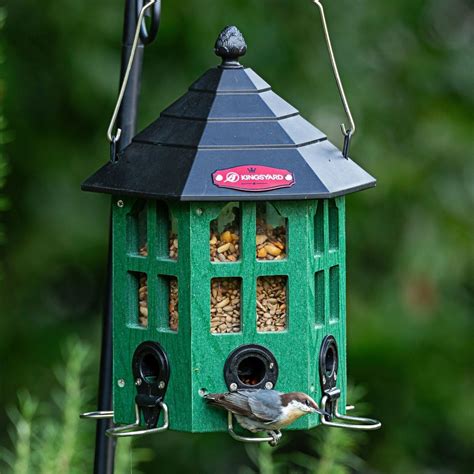 Kingsyard Metal House Bird Feeder With Large Tray