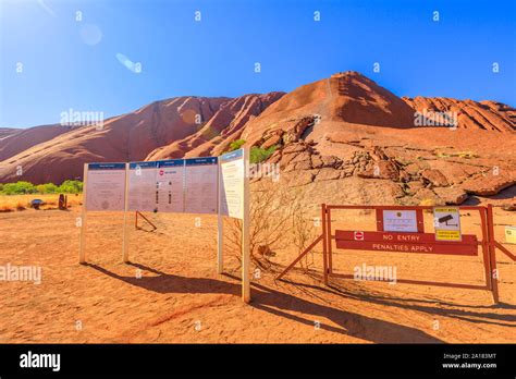 Uluru Northern Territory Australia Aug 26 2019 Closed Path For
