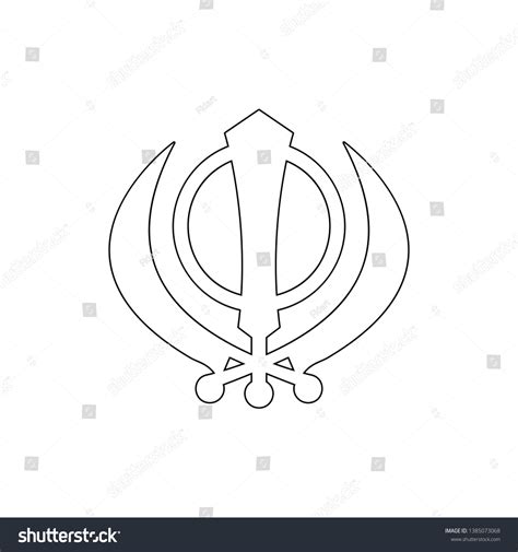 Religion Symbol Sikhism Outline Icon Element Stock Vector Royalty Free 1385073068 Shutterstock