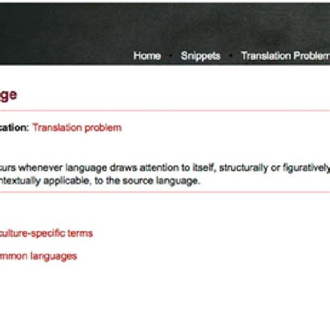Representation Of A Translation Problem Type By Clicking On One Of The