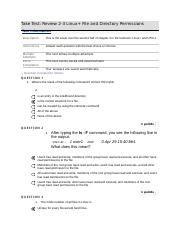 Quiz2 3 Docx Take Test Review 2 3 Linux File And Directory Permissions Test Information