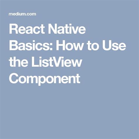 React Native Basics Listview Component
