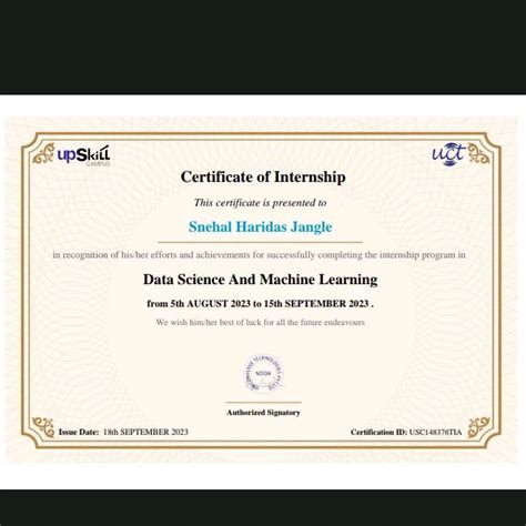Snehal Jangle On Linkedin Datascience Machinelearning Learning Experience Internship