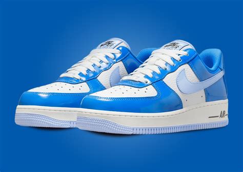 Blue Patent Leather Glazes Over The Nike Air Force 1 Low
