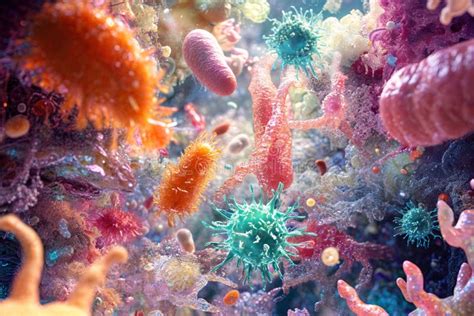 Conceptual Illustration Of Human Intestinal Flora Or Microbiota Intestinal Health Concept Stock