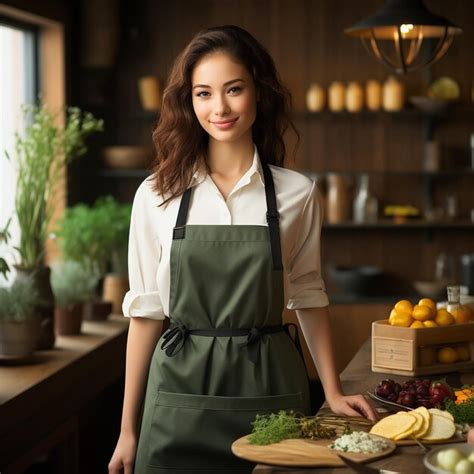 Premium Ai Image He Kan School Chefs Apron In Organic Black Captured