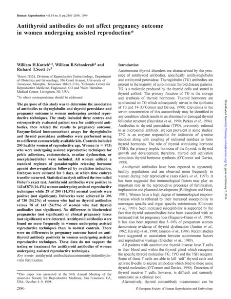 Pdf Antithyroid Antibodies Do Not Affect Pregnancy Outcome In Women Undergoing Assisted