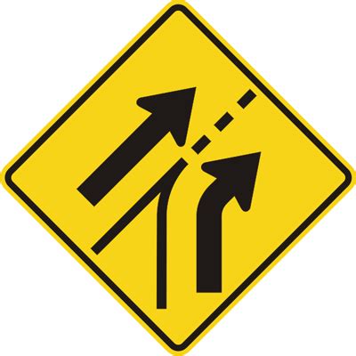 Entering Roadway Right Lane Sign W R SKU X W R