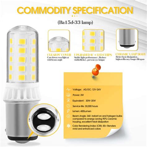10 Piezas Bombilla Led Ba15d De 12v Para Luces De Navegación De Barco Luces De Remolque De