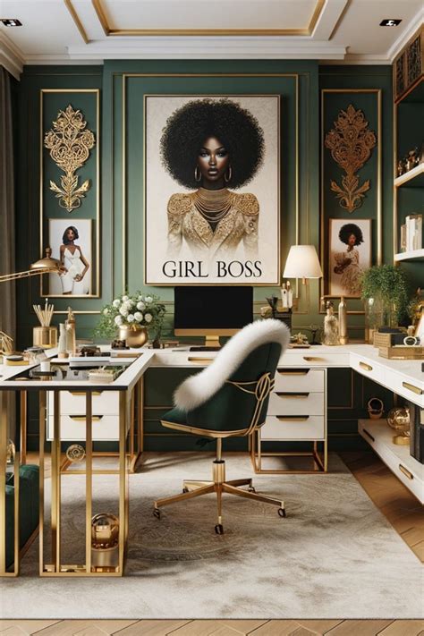 Luxury Workspace Emerald Green Gold Home Office Artofit