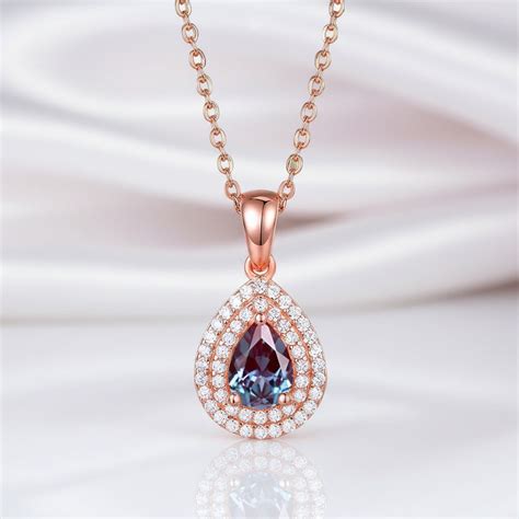 10 Ct Lab Alexandrite Pendant Necklace Black Diamonds New York