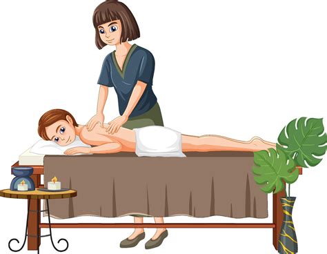 A Woman Getting Back Massage Spa Vector Art At Vecteezy