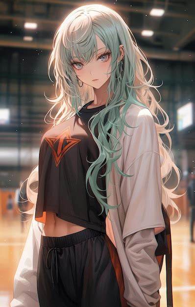 Premium Ai Image Anime Girl Is Standing In A Gym