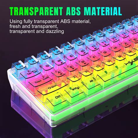 Hxsj V T Key Wired Membrane Rgb Backlit Mechanical Keyboard Transparent Alexnld Com