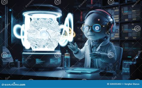 A Cartoon Character Is Working On A Computer In Front Of An Alien