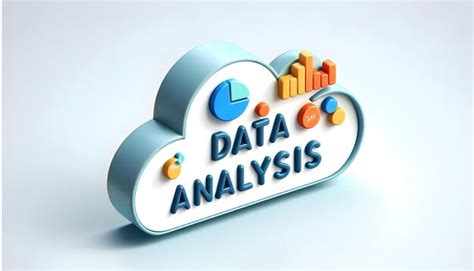 3d Flat Icon As Cloud And Analytics With Data Analysis Wording Concept