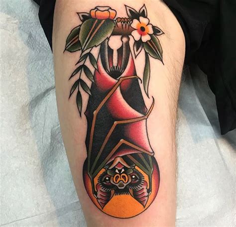 Neo Traditional Bat Tattoo
