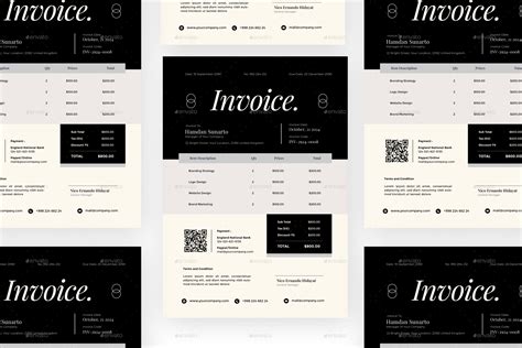 Minimal Dark Invoice Print Templates Graphicriver