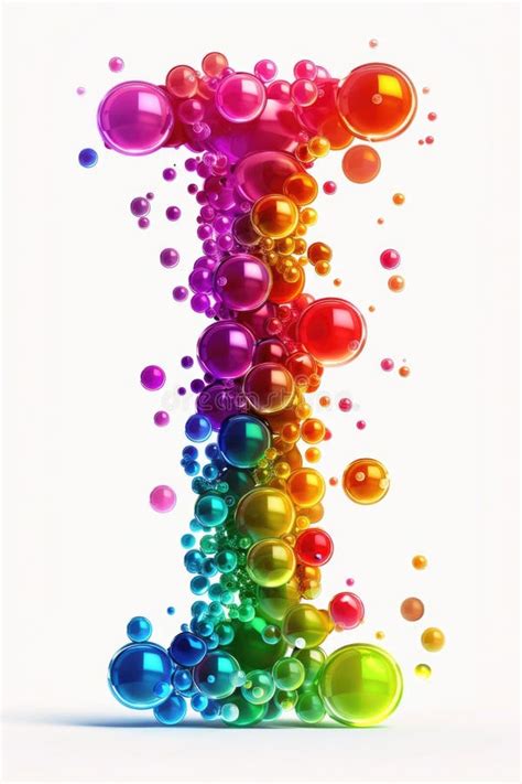A Single Layer Of Colorful Bubbles Floating On A White Background