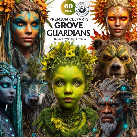 Grove Guardians Clipart Bundle Fantasy Rpg Portraits Dnd Character