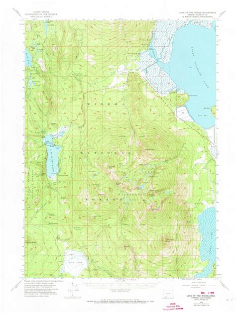 Lake Of The Woods Oregon 1955 1974 Usgs Old Topo Map Reprint 15x15