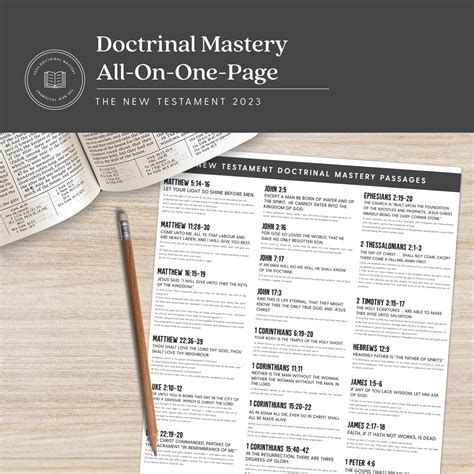 New Testament Doctrinal Mastery All On One Page Pdf Download The