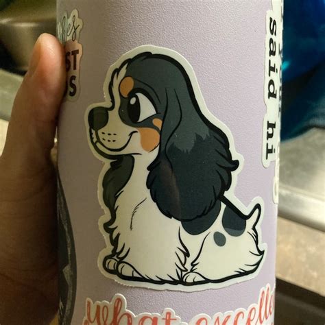 American Cocker Spaniel Sticker Chibi Puppy Dog Vinyl Hand Drawn