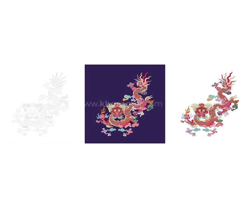 Con Mãng Thêu Ở Ngực Và Vai Hoa Văn Vector Thời Nguyễn