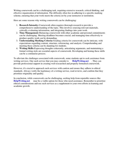 Coursework Marking Scheme Pdf Thought Facebook