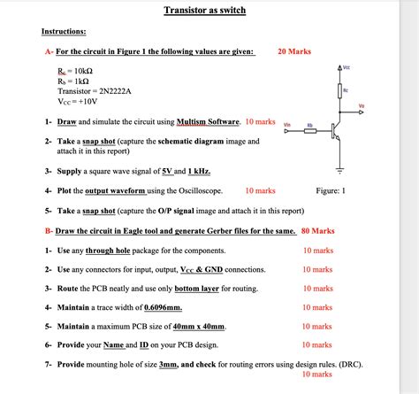 Solved Transistor As Switch Instructions A For The Circuit