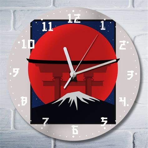 Настенные часы УФ "азия пейзаж (храм, япония, китай, ночь, горы, арка ...