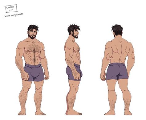 Buff Guy Character Drawing Back Abs Standing Pose Male Figure Drawing Figure Drawing