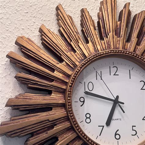 Vintage Mid Century Sunburst Starburst Wall Clock Germany 1980s For