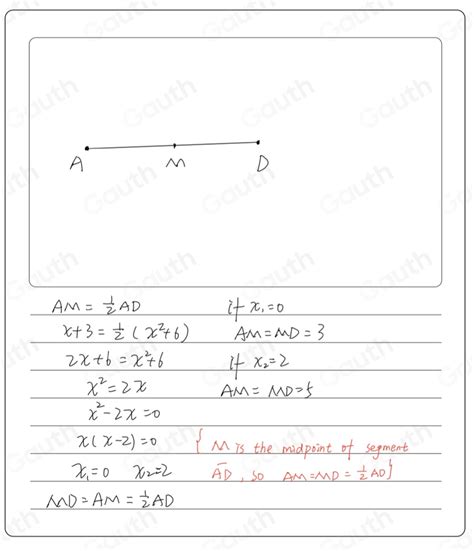 solved 14 m is the midpoing of segment overline ad if am x 3 and ad