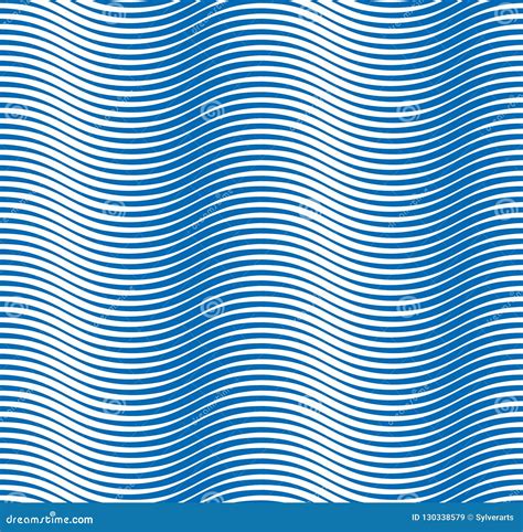 Water Waves Seamless Pattern Vector Curve Lines Abstract Repeat Stock