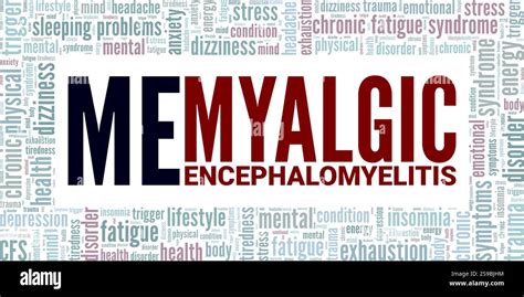 Myalgic Encephalomyelitis Me Word Cloud Conceptual Design Isolated On