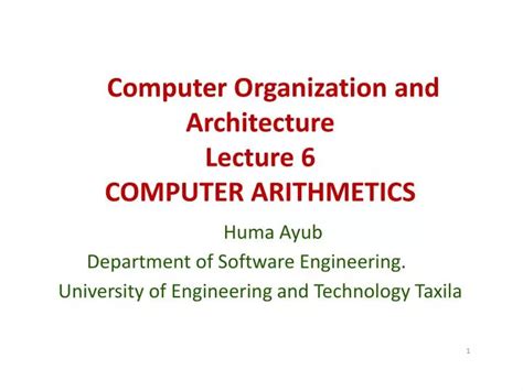 Ppt Computer Organization And Architecture Lecture 6 Computer