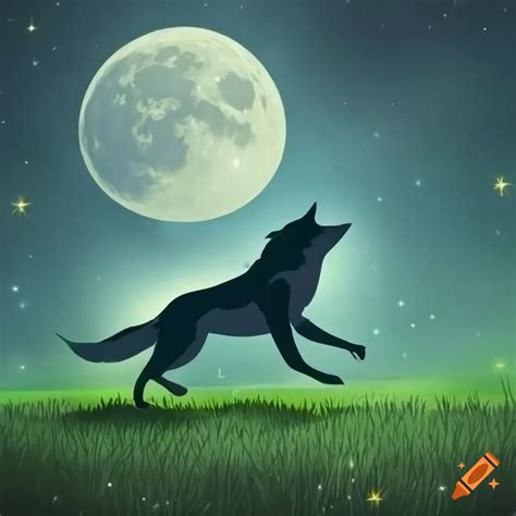 Wolf Full Moon Drawing