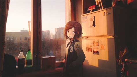 窗前的动漫美女 4k壁纸3840x2160 Id32014 高清壁纸网