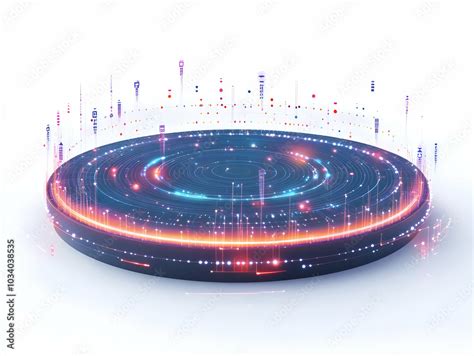 Flat Holographic Vote Trajectory Simulator Concept Close Up Of Dynamic