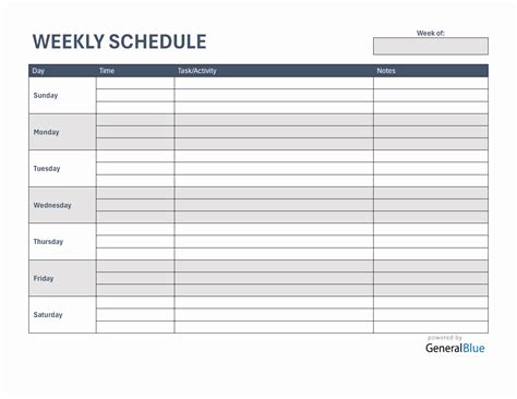 Free Word Schedule Templates