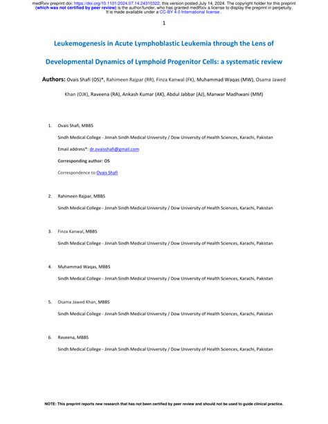 Pdf Leukemogenesis In Acute Lymphoblastic Leukemia Through The Lens
