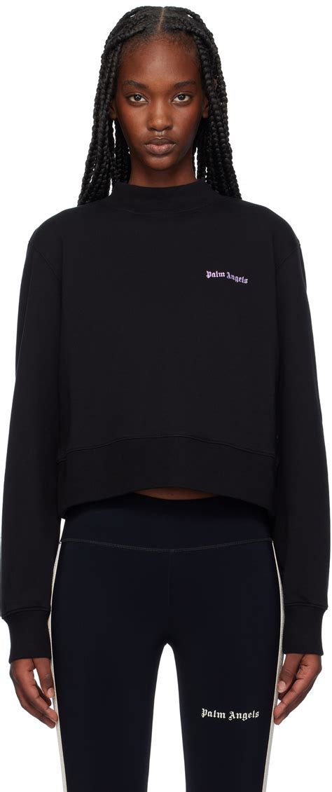 Palm Angels Black Classic Logo Fitted Sweatshirt Palm Angels